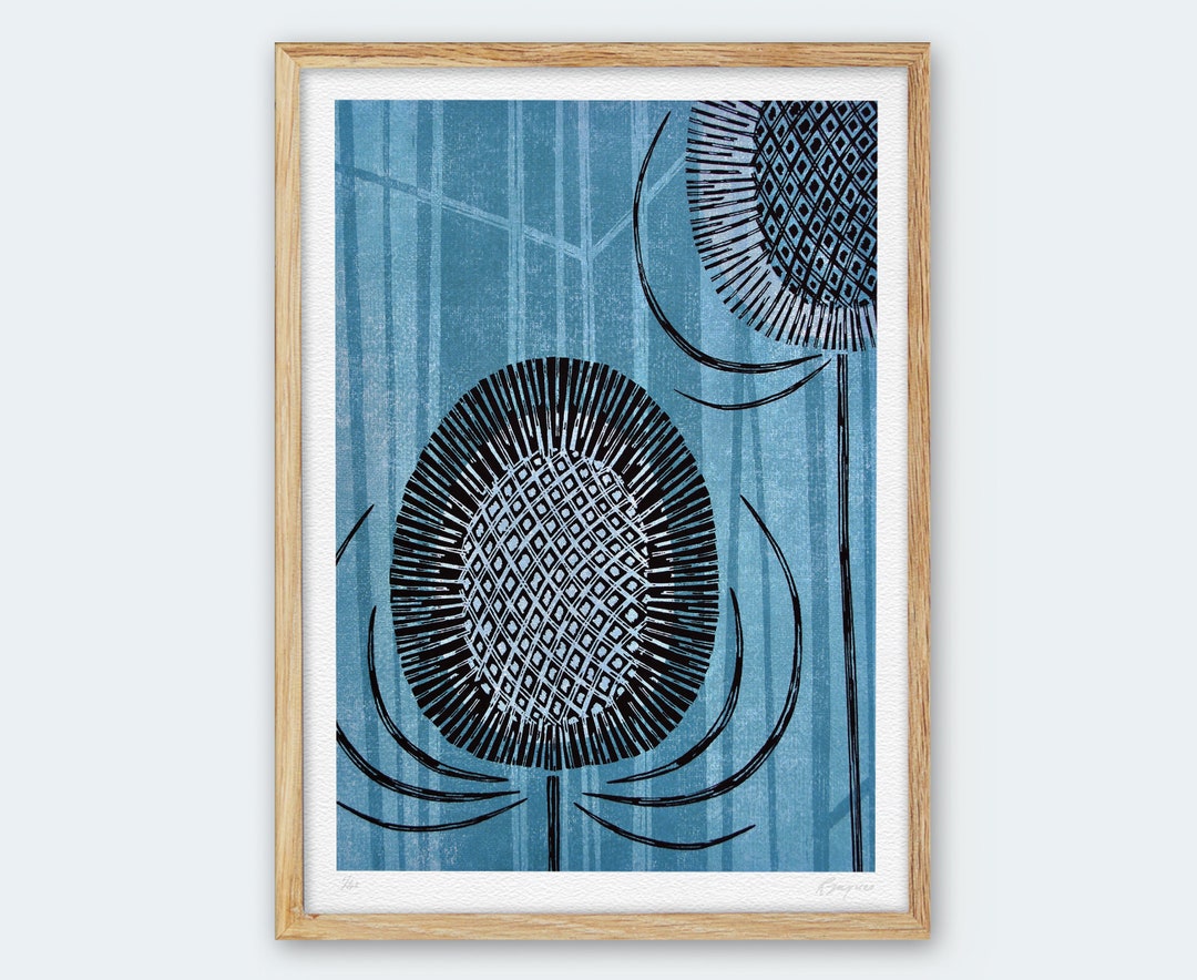 Teasel Print Seed Head Print Mid Century Modern Mid Century - Etsy