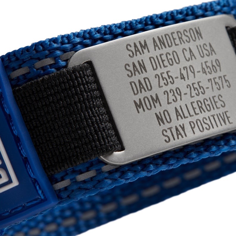 Medical Alert Bracelet Runner Emergency ID Nylon Wristband Custom ...