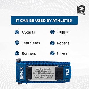 Medical Alert Bracelet Runner Emergency ID Nylon Wristband Custom ...