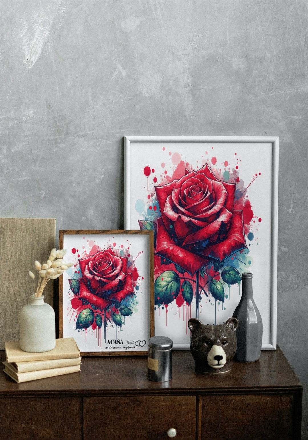 POSTER Rose Art Print Lustre Portret Semilucios A4 & A3 Gifts for Her ...