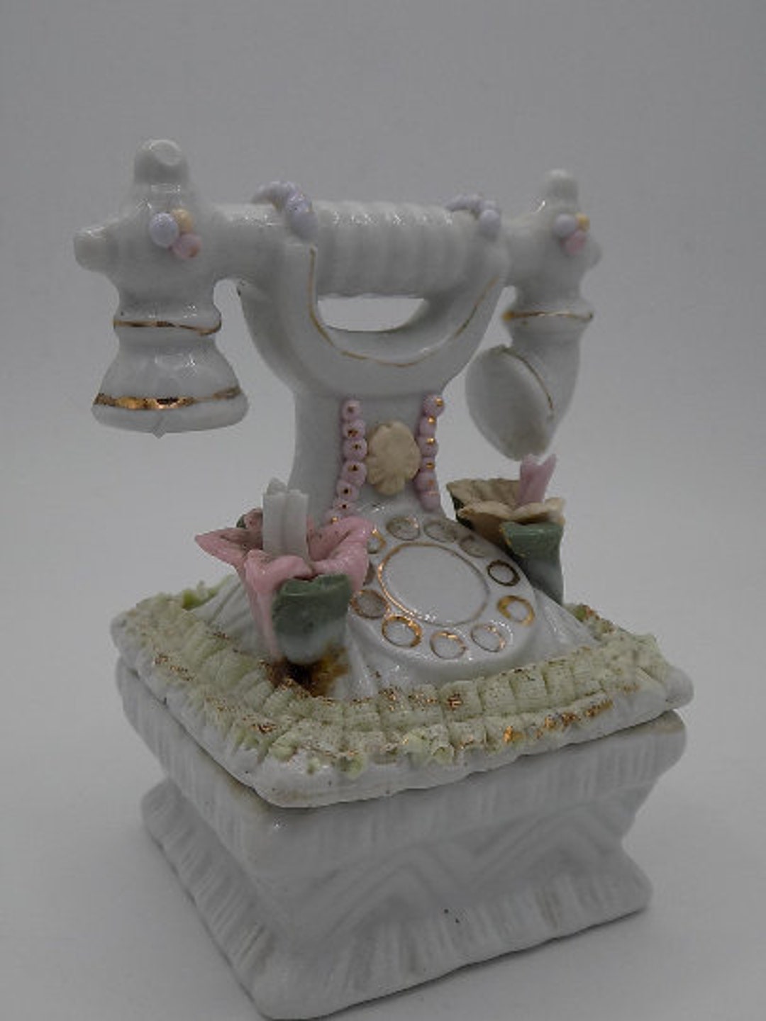 Pretty Jewelry Box, Porcelain, Art Deco Jewelry Box, Telephone Box ...