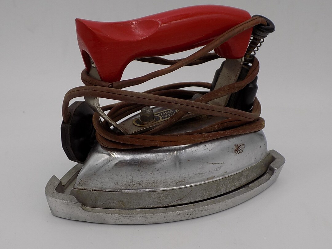 Mini Iron, Vintage, Antique Toy, TMF Brand, With Its Wooden Handle, and ...