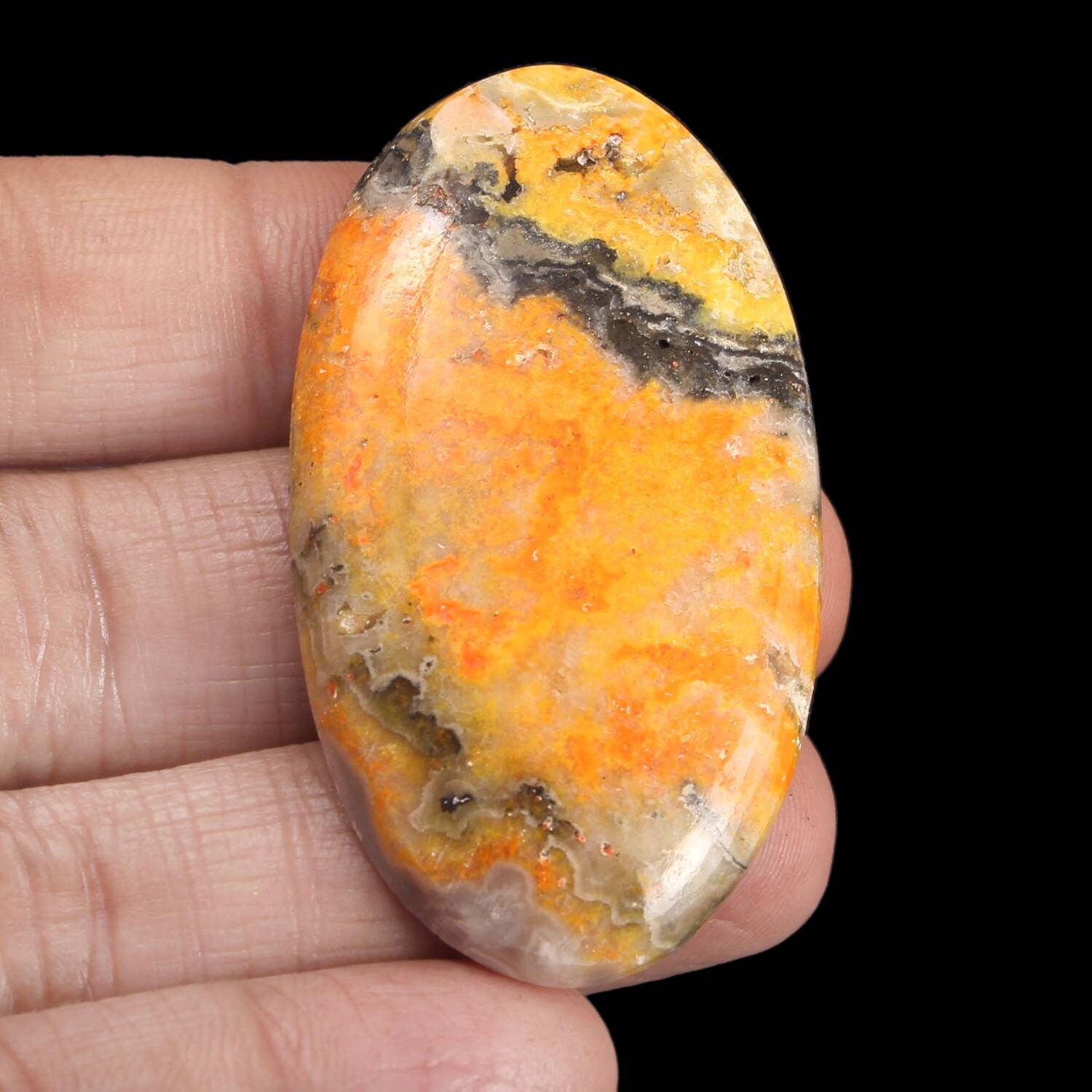 Natural bumble bee stone oval top quality for pendent | Etsy