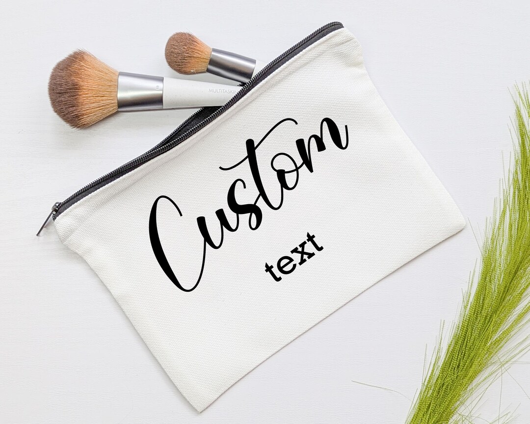 Personalised Makeup Pouch, Custom Text Travel Bag - Etsy