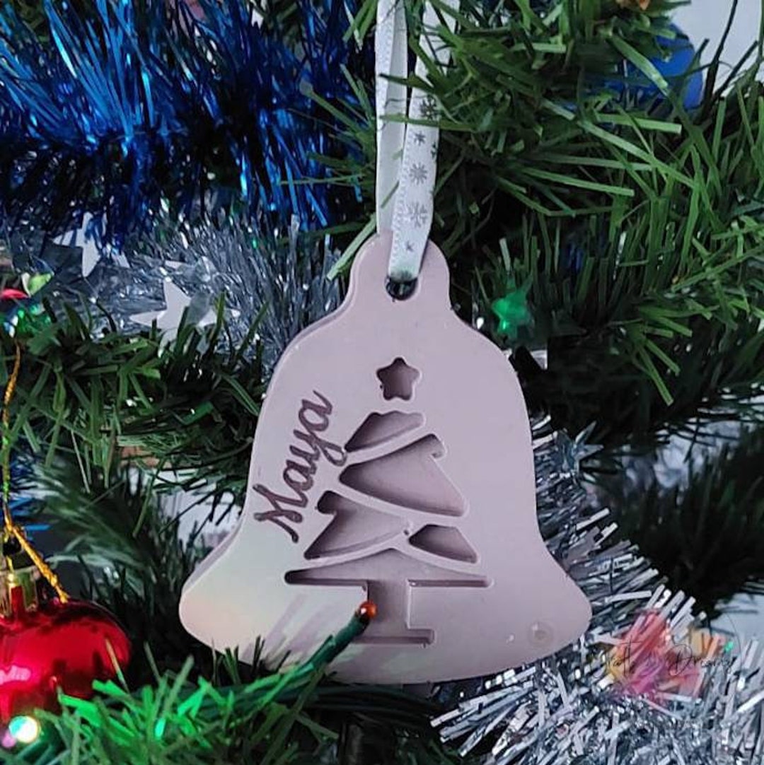 Personalised Christmas Tree Decoration, Various Colours X-mas Ornament ...