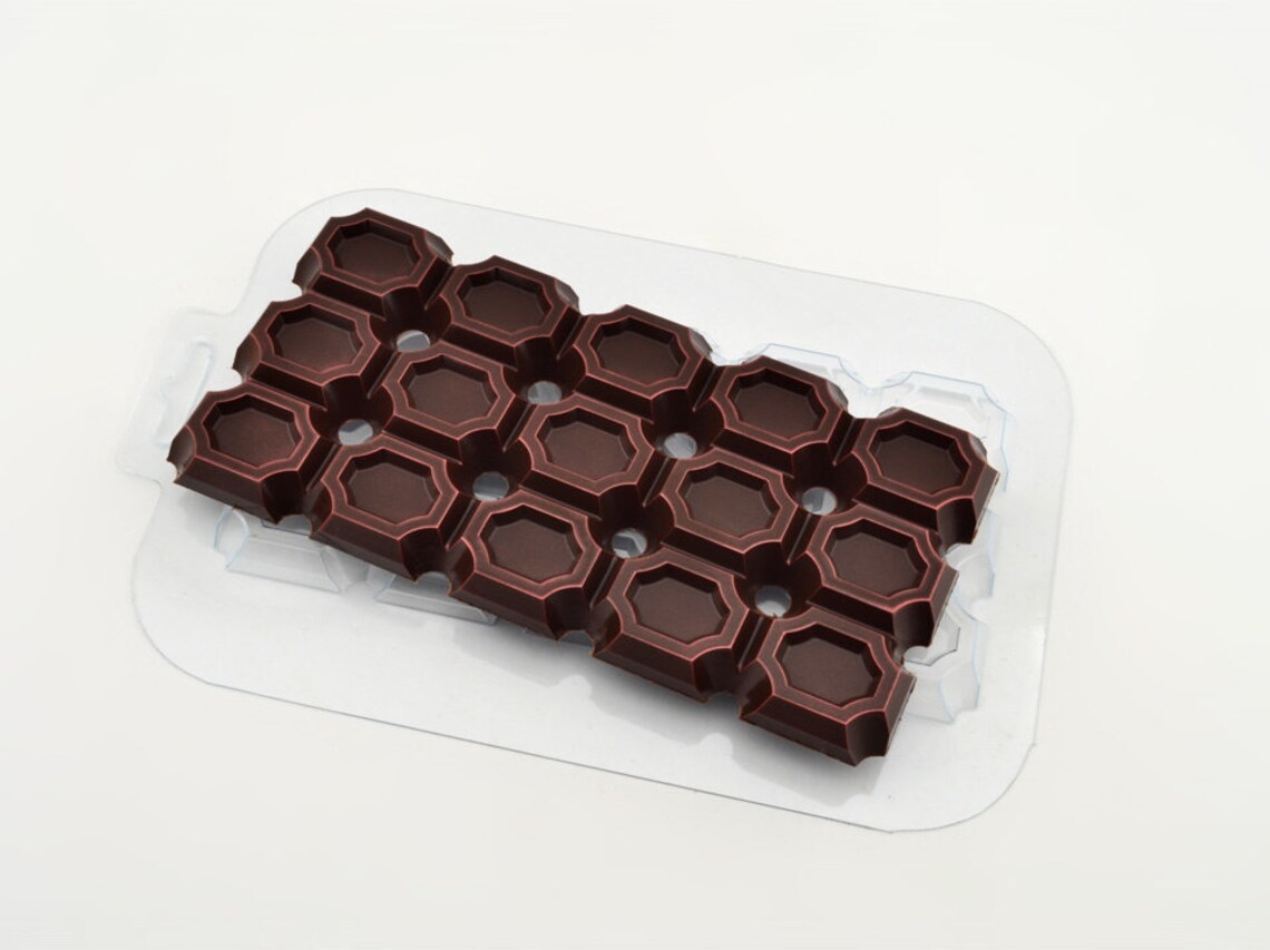 OCTAGON WITH HOLES Plastic Chocolate Bar Mold for Handmade Chocolate ...
