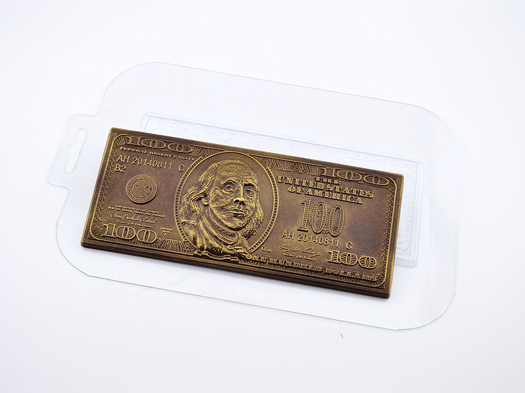 100 Dollars Banknote PLASTIC MOLD Chocolate Bar Mold for Handmade ...