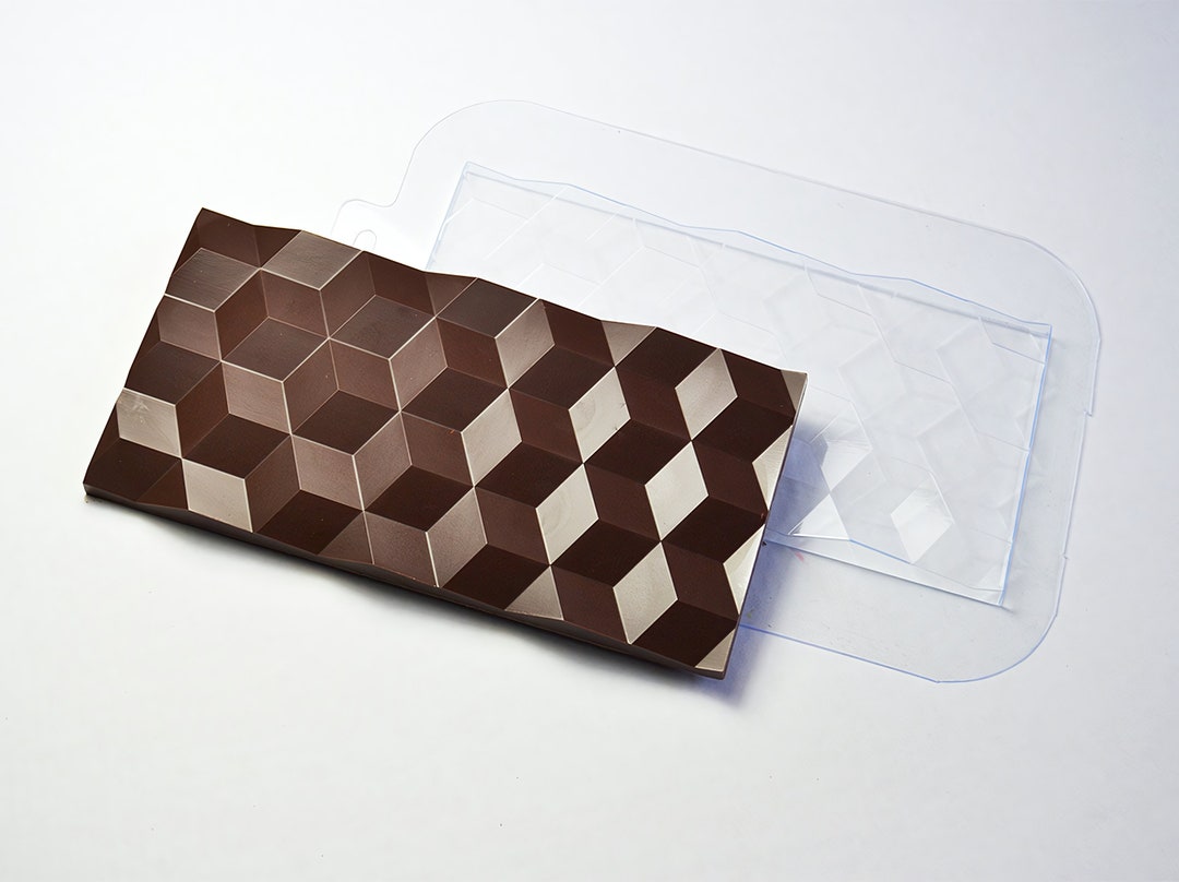 CUBES PLASTIC MOLD Chocolate Bar Mold for Handmade Chocolate, Chocolate ...