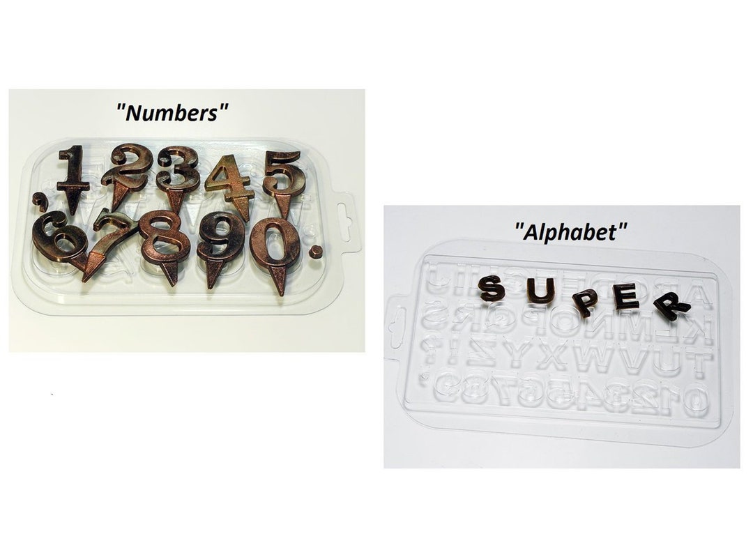 Chocolate Mold Alphabet Letters Mold Numbers Chocolate Bar Mold for ...