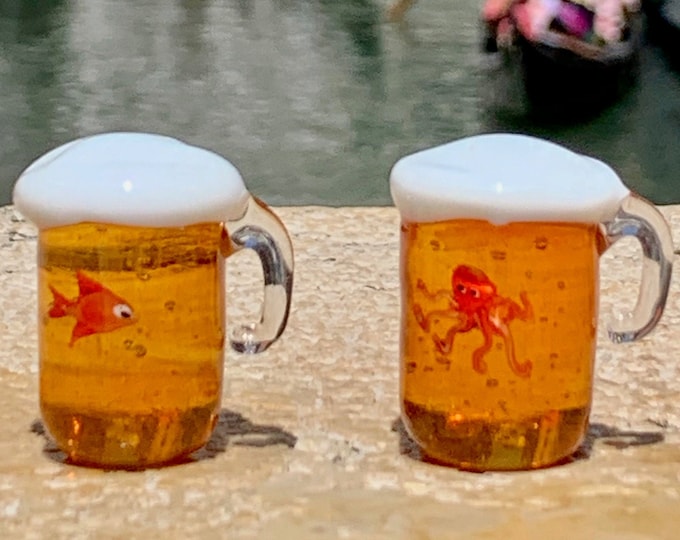 Goldfish Red Fish or Octopus in a Beer Mug Pitcher Murano | Etsy