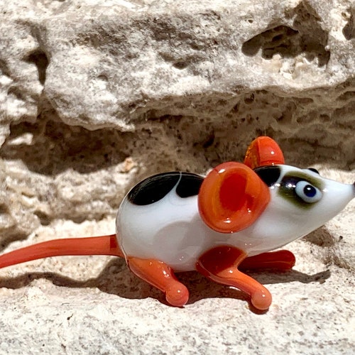 Murano Black and White Mouse Tiny Figurine Made in Venice - Etsy