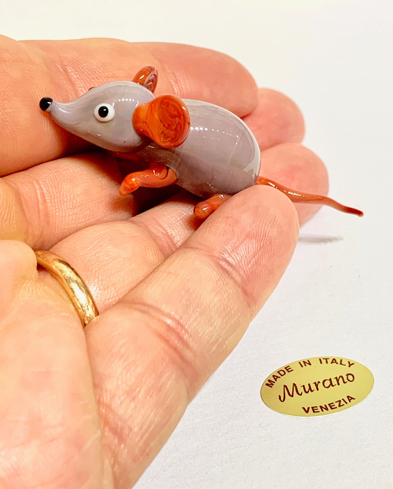 Mouse Lampwork, Murano Glass Figurine Made in Venice, Genuine Venetian ...