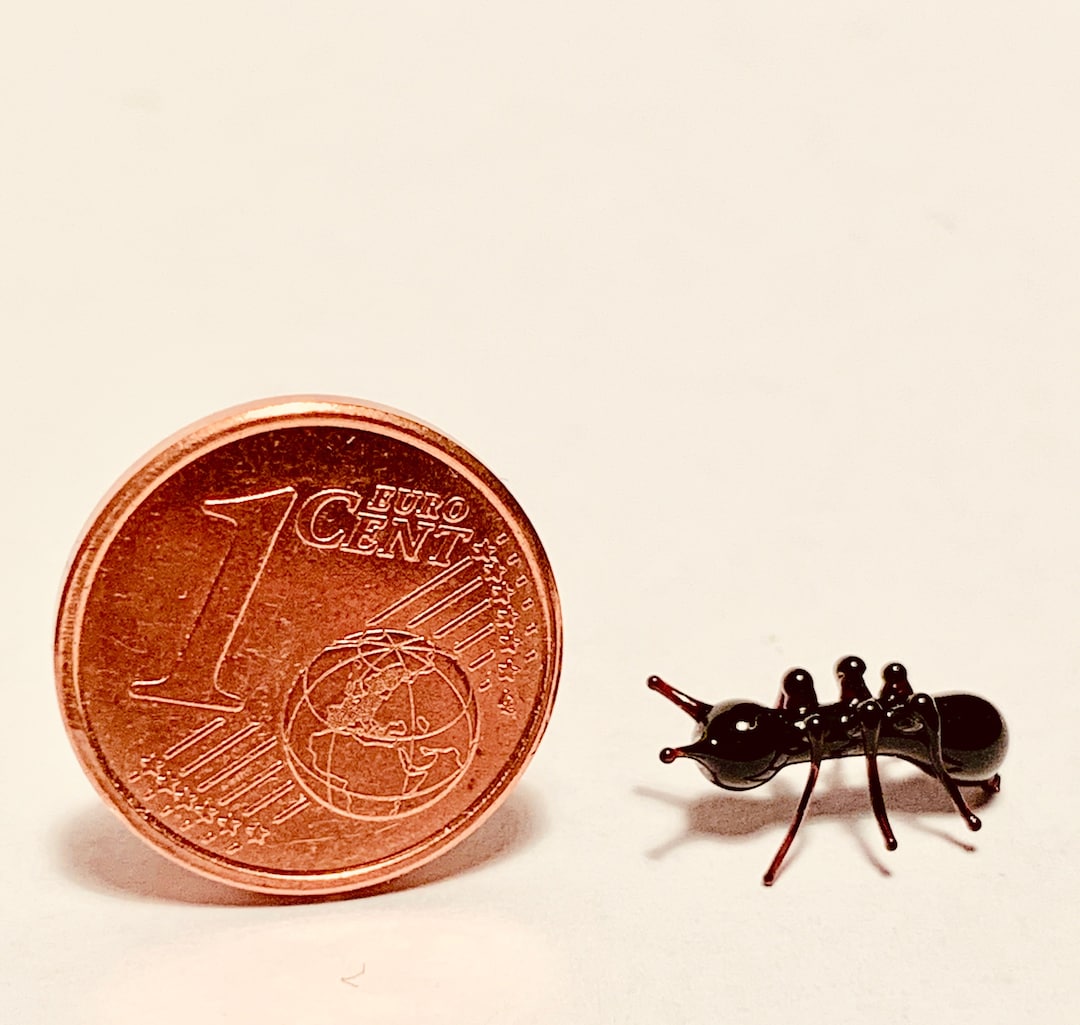 Three Ants. Authentic Murano Glass Ant Micro Figurine. Tiny Lampwork ...