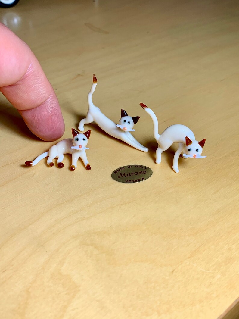 A Clowder of Meezer Cats Tiny Authentic Murano Glass - Etsy