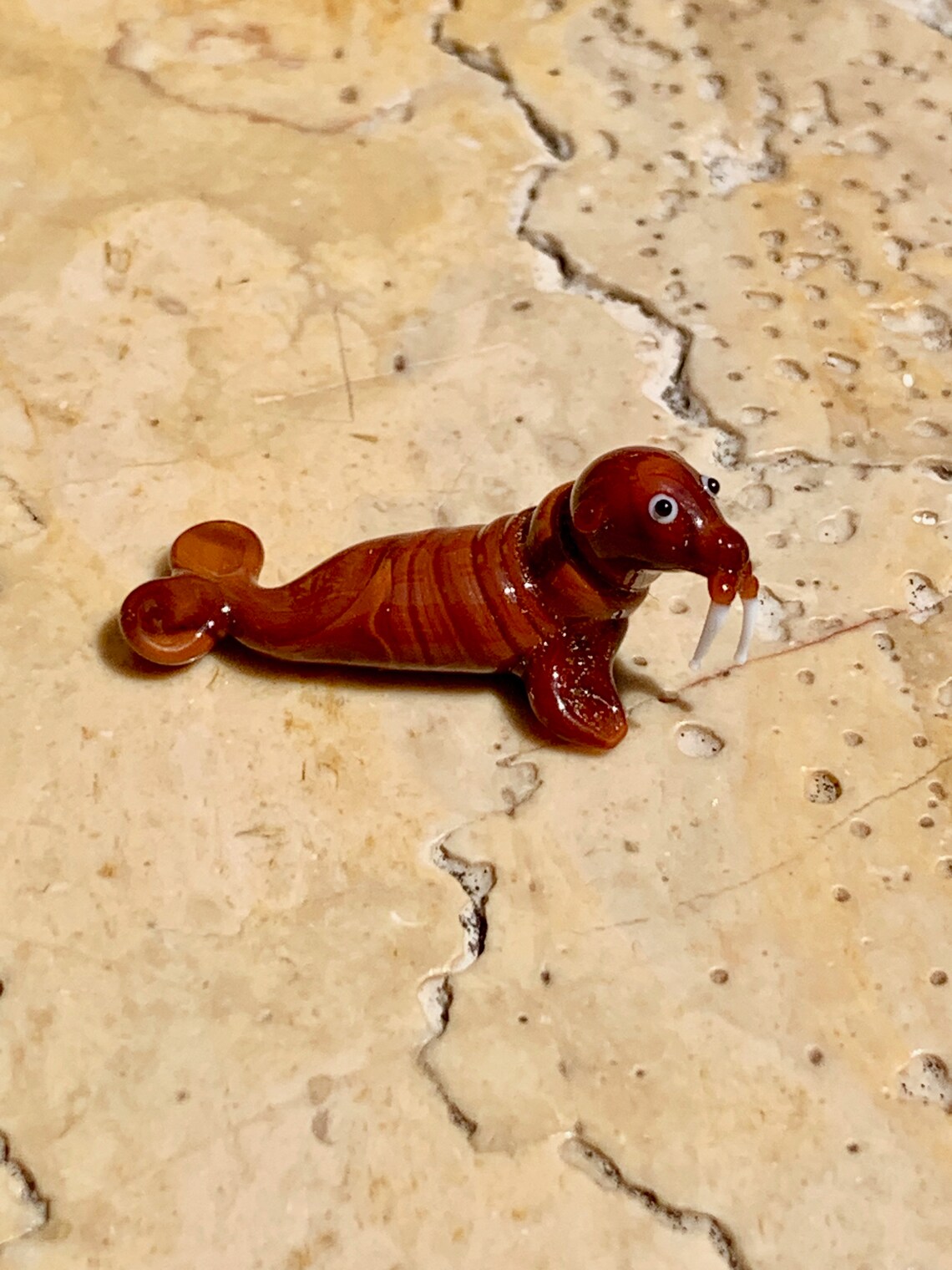 Tiny walrus figurine authentic Murano glass miniature made in | Etsy