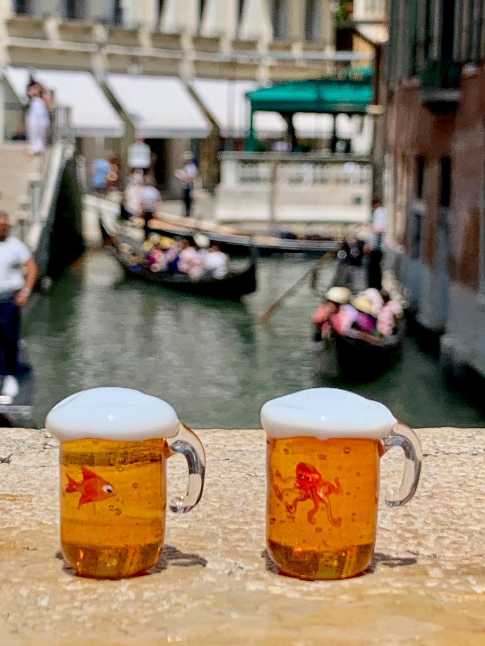 Goldfish, Red Fish, or Octopus in a Beer Mug Pitcher, Murano Glass ...