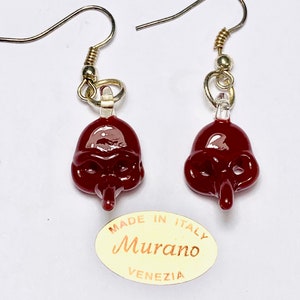 Venetian Mask Zanni Earrings, Authentic Murano Glass Lampworked Jewels ...