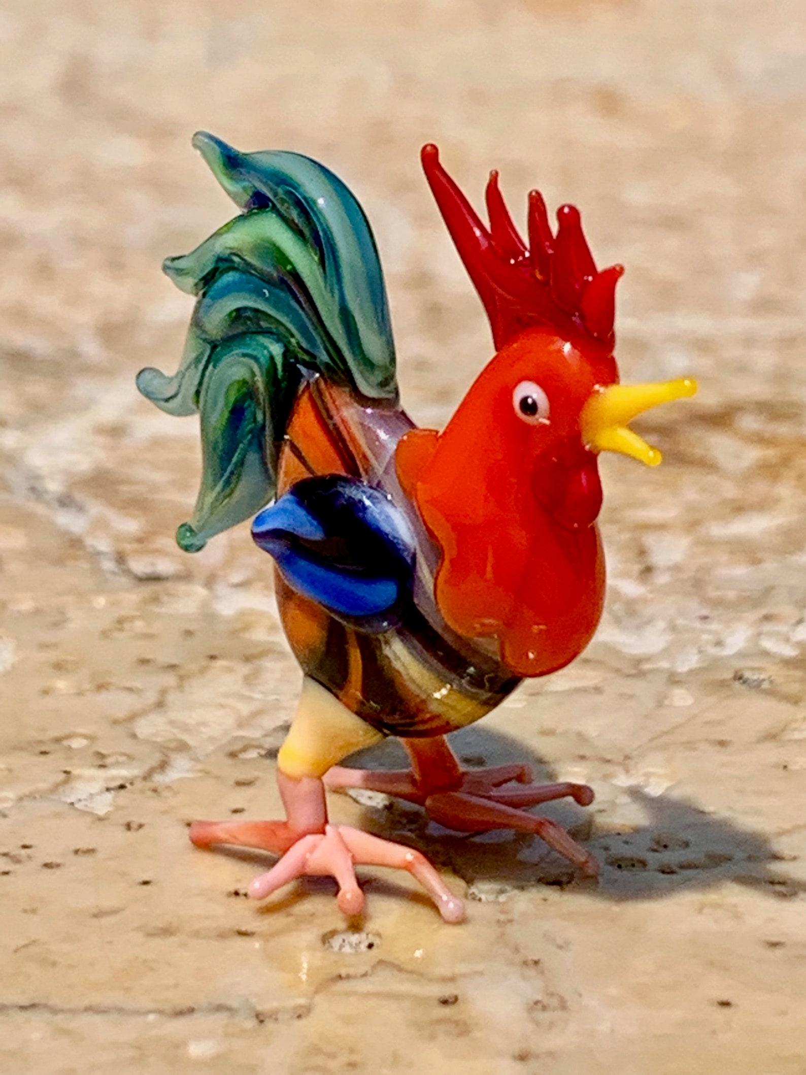 Murano Glass Rooster Miniature Figurine Made in Venice. See | Etsy