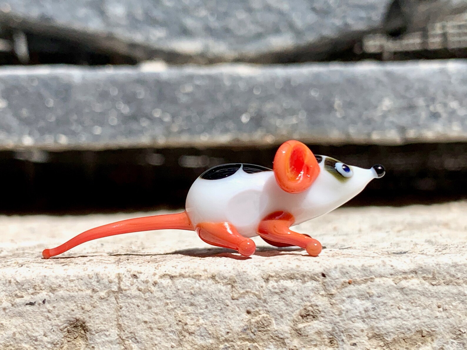 Murano Black and White Mouse Tiny Figurine Made in Venice | Etsy