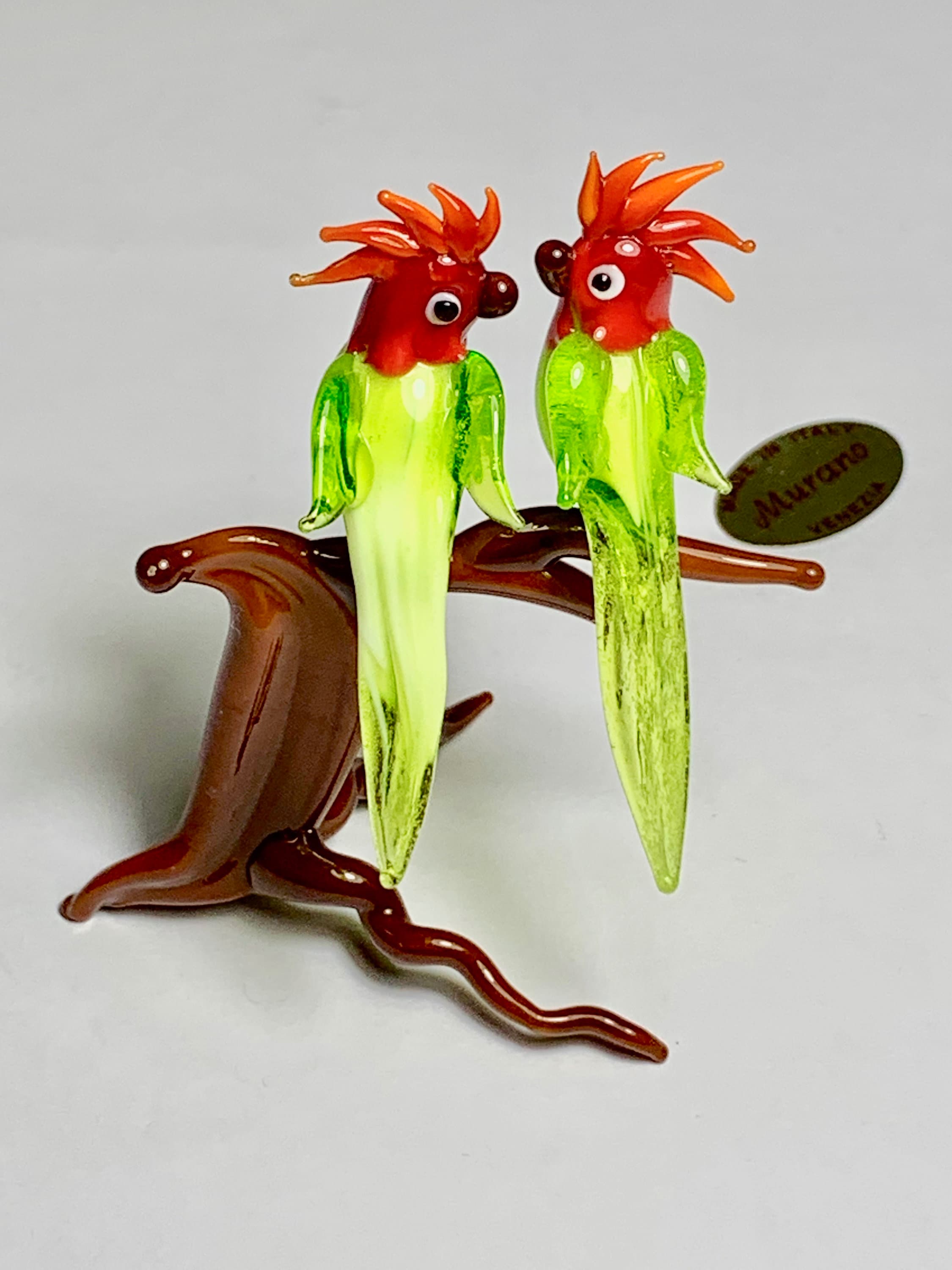 Murano Glass Parrot Couple Miniature, Figurine Made in Venice. See My ...