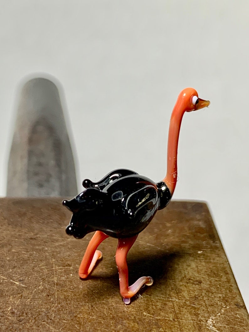 Small Glass Ostrich Miniature Micro Figurine Made in Venice | Etsy