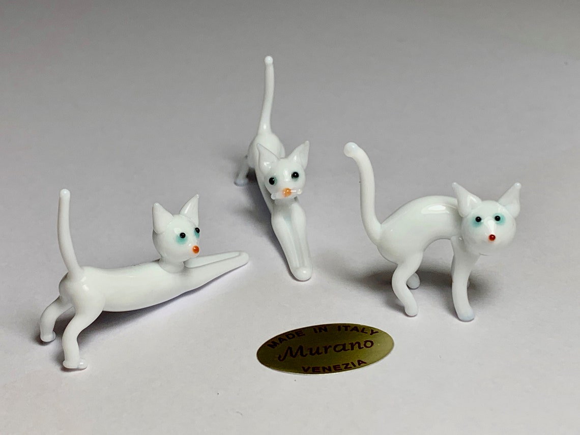 Three Cute Kittens Little Clowder of White Cats Tiny - Etsy