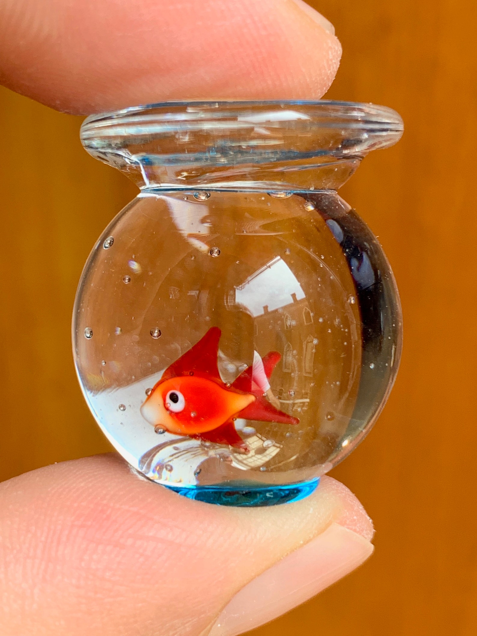Glass Fish Bowl, Goldfish, Red Fish Aquarium Vase Classic Murano Glass ...