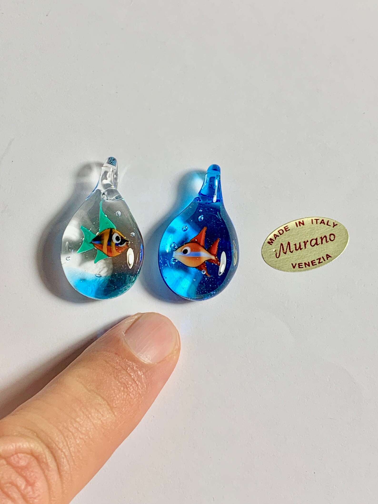 Murano Glass Tiny Goldfish in a Drop Aquarium, Sculpture Made in Venice ...