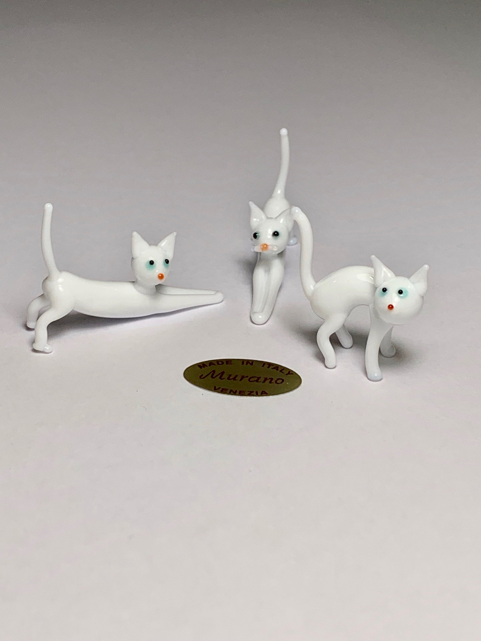 Three Cute Kittens Little Clowder of White Cats Tiny | Etsy