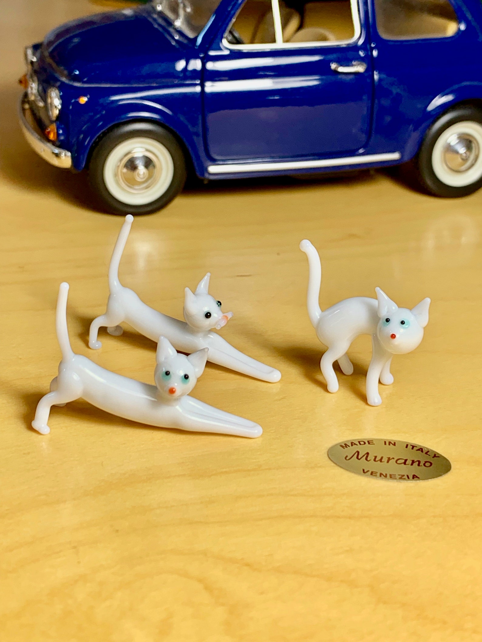 Three Cute Kittens Little Clowder of White Cats Tiny | Etsy