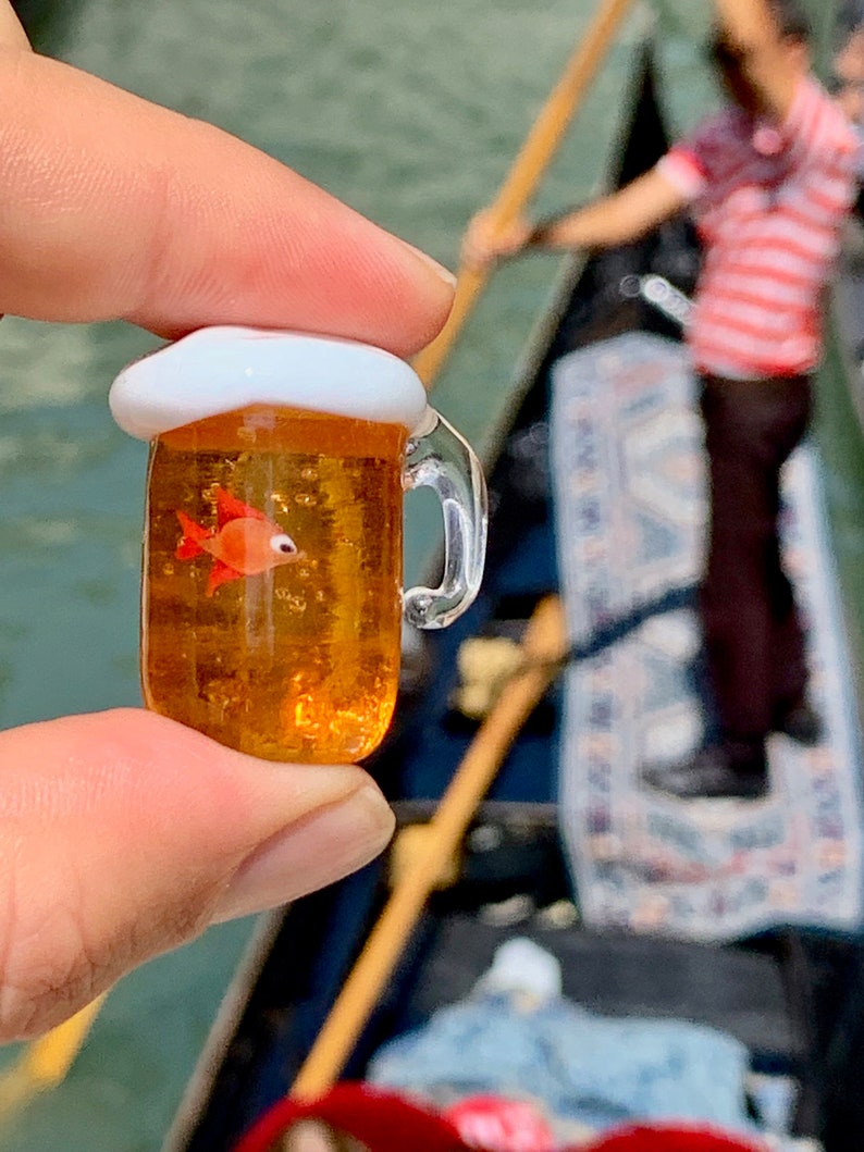 Goldfish, Red Fish, or Octopus in a Beer Mug Pitcher, Murano Glass ...