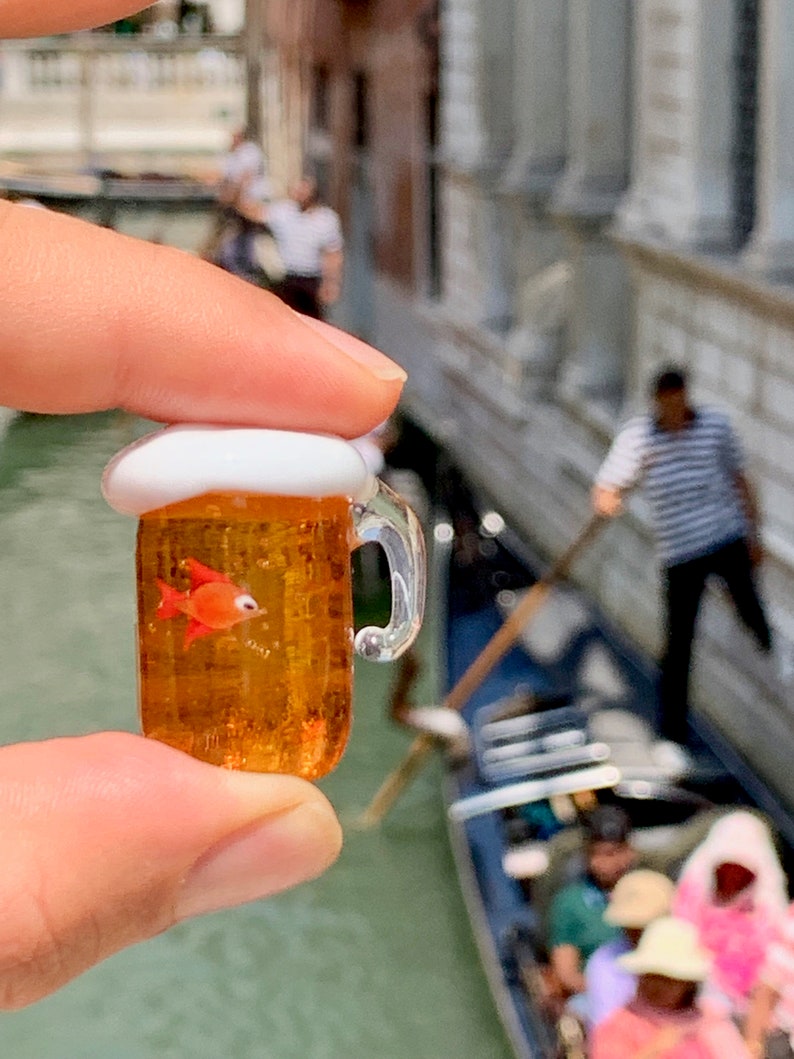 Goldfish, Red Fish, or Octopus in a Beer Mug Pitcher, Murano Glass ...