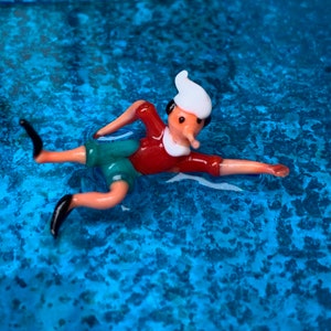 Pinocchio Swimming, Murano Glass Figure Lampworked in Venice by Umberto ...
