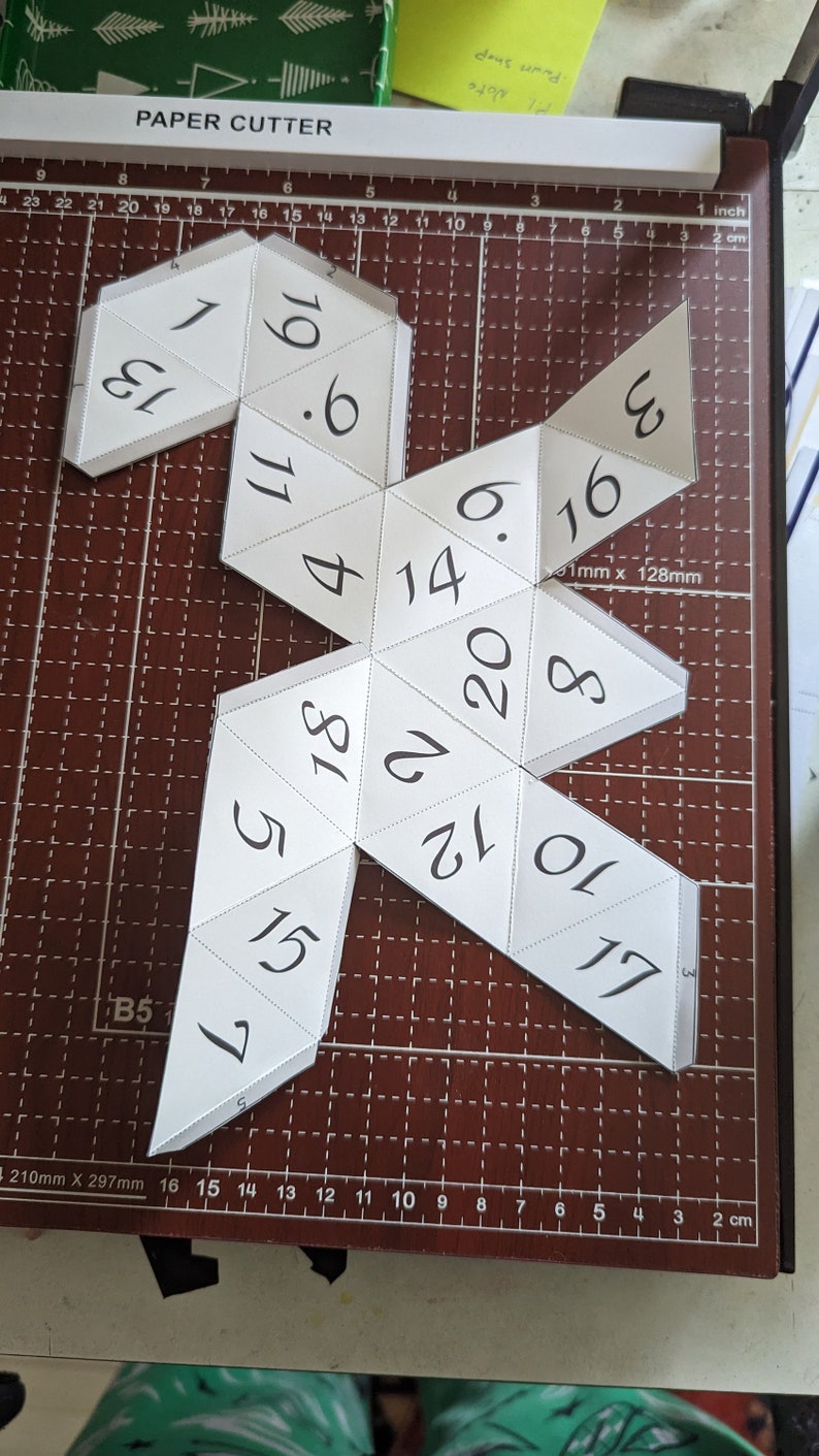 PRINTABLE Paper D20 Rollable Dice Digital Product - Etsy