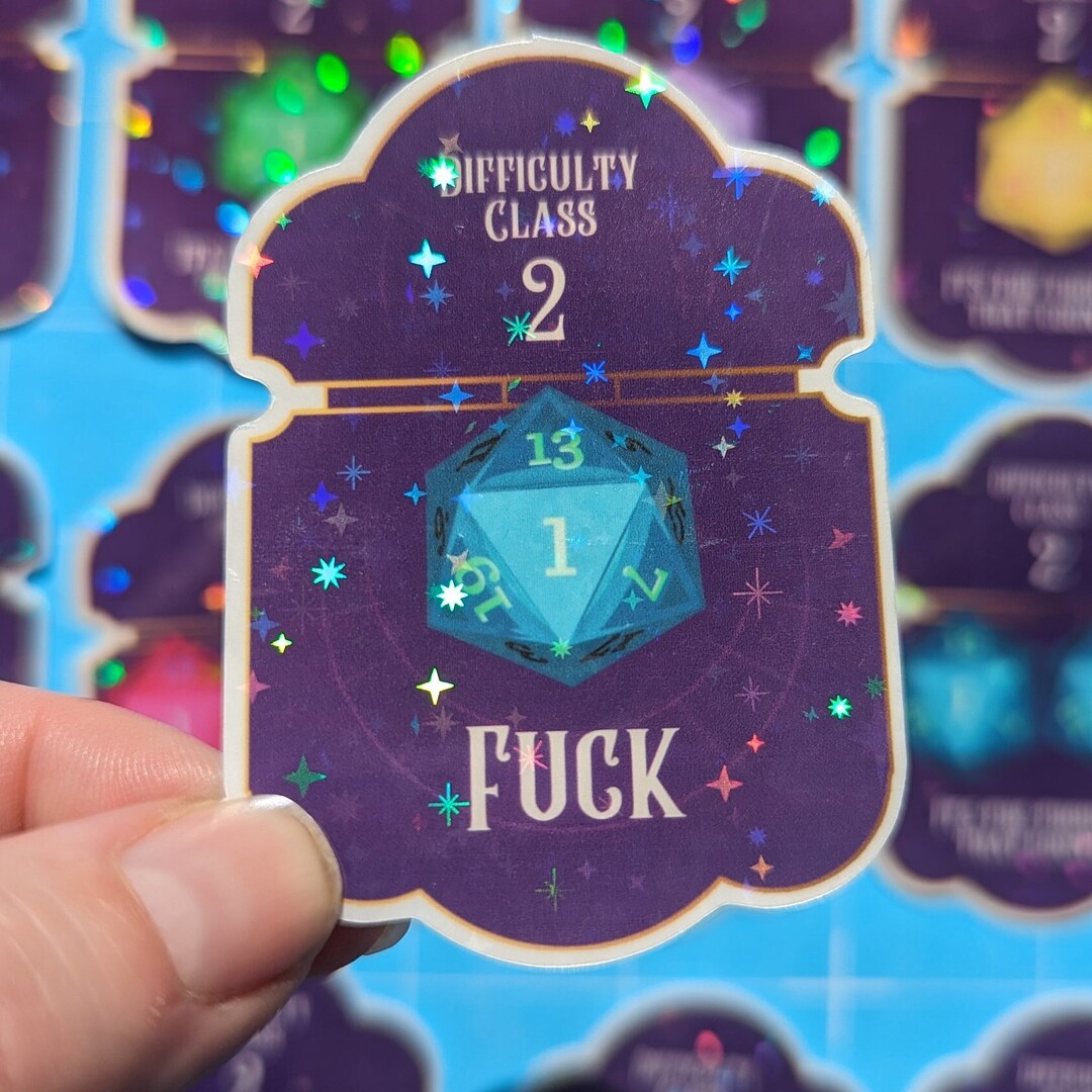 Fuck | D20 Critical Failure DND Sticker | Vinyl | Waterproof | Bg3 ...