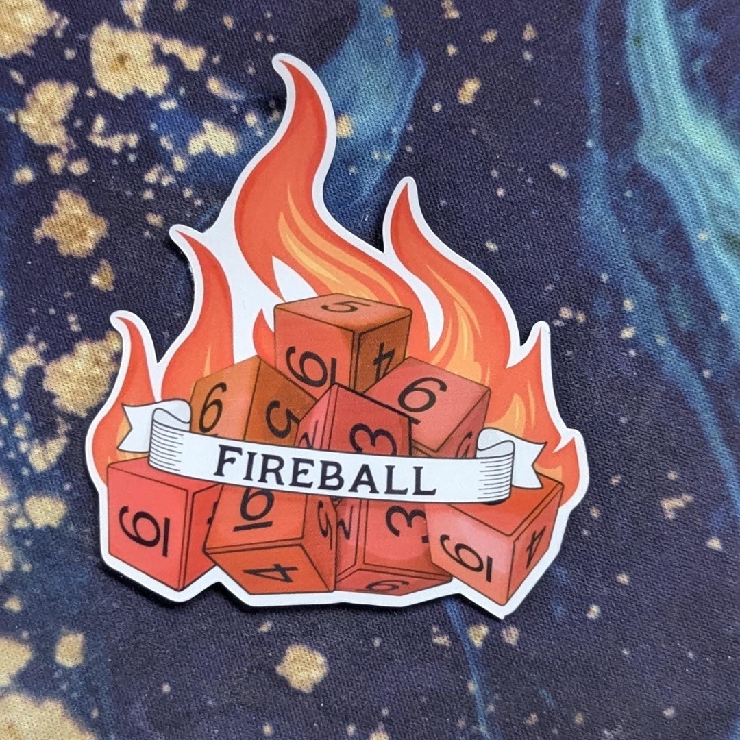 D&D Fireball Sticker Multiple Colors Dungeons and Dragons DND Spell ...