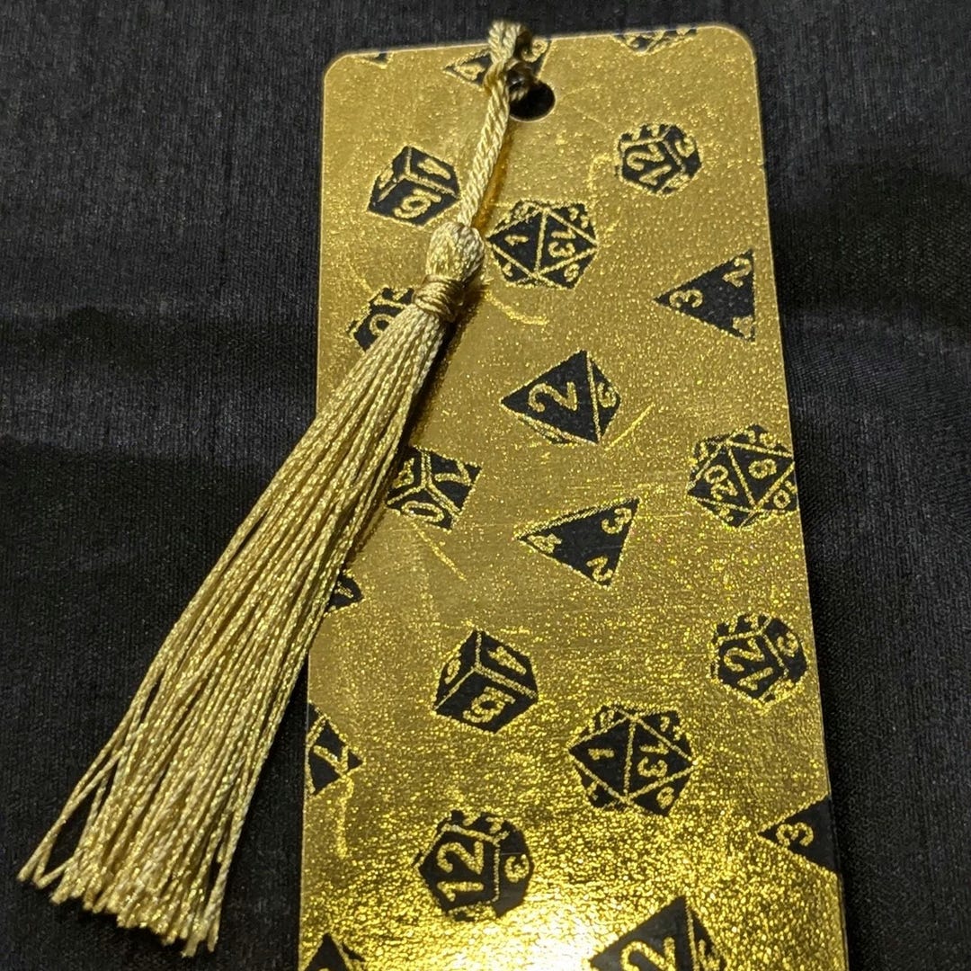 Black and Gold Dice Set Bookmarks Thick Durable Bookmarks With a ...