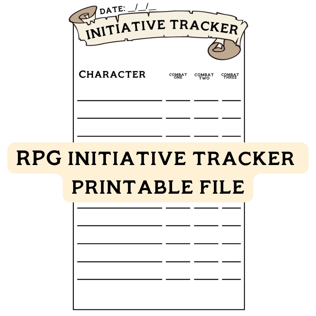 Initiative Tracker Printable File - Etsy