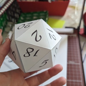 PRINTABLE Paper D20 Rollable Dice - Digital Product - Etsy