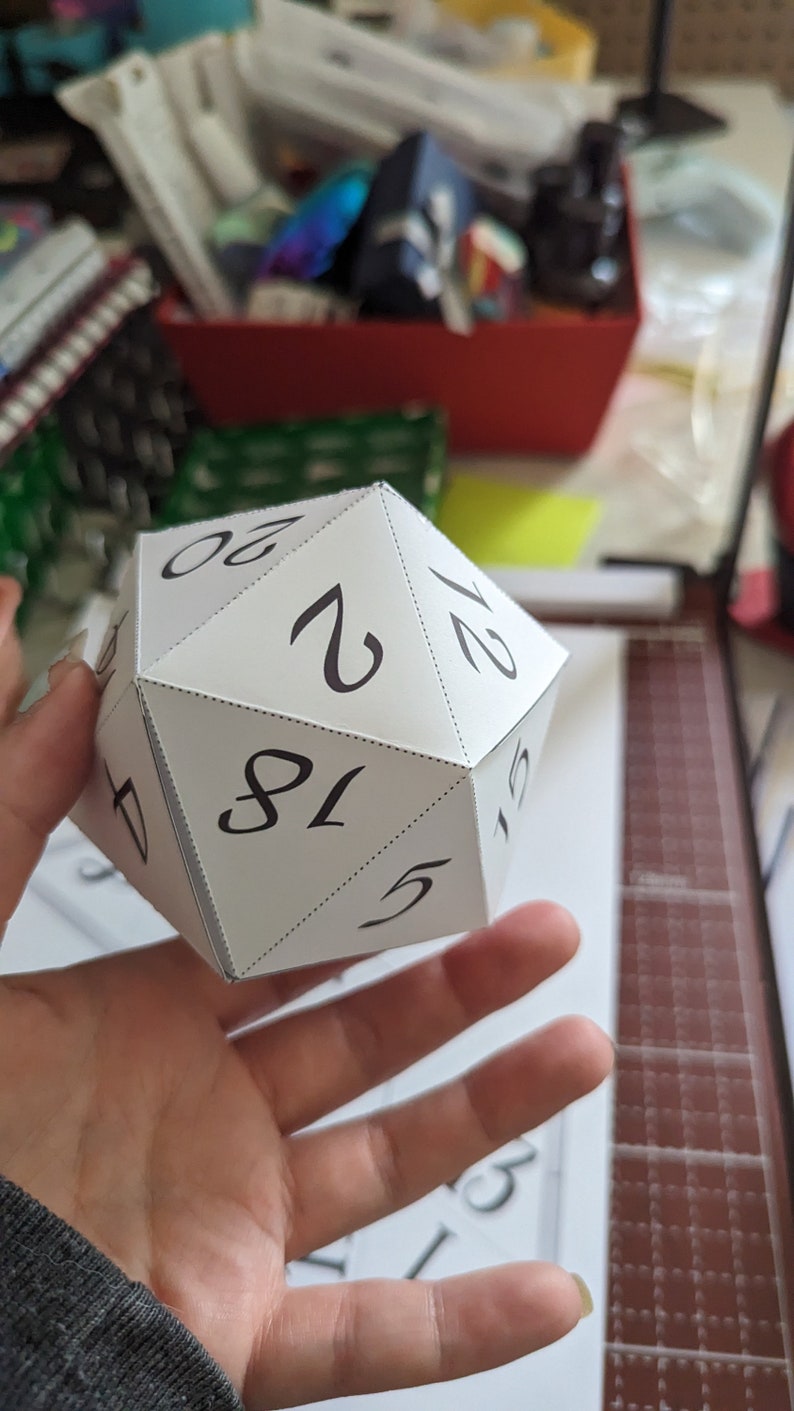 PRINTABLE Paper D20 Rollable Dice Digital Product - Etsy