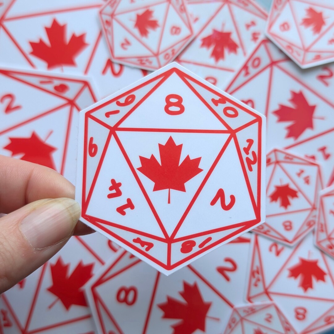 D20 Canada Maple Leaf Sticker | D&D Sticker | Waterproof | Sparkle ...