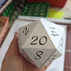 PRINTABLE Paper D20 Rollable Dice - Digital Product - Etsy