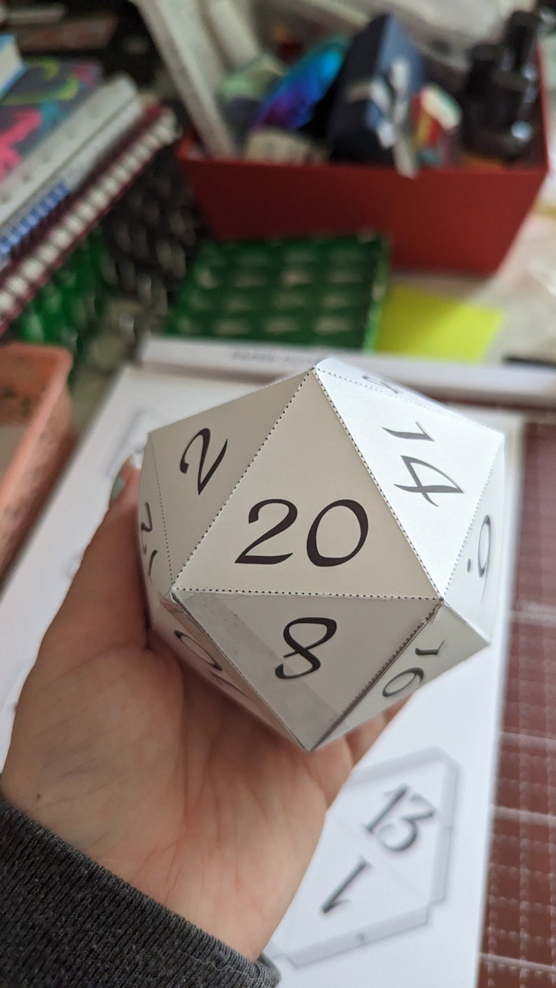 PRINTABLE Paper D20 Rollable Dice Digital Product - Etsy