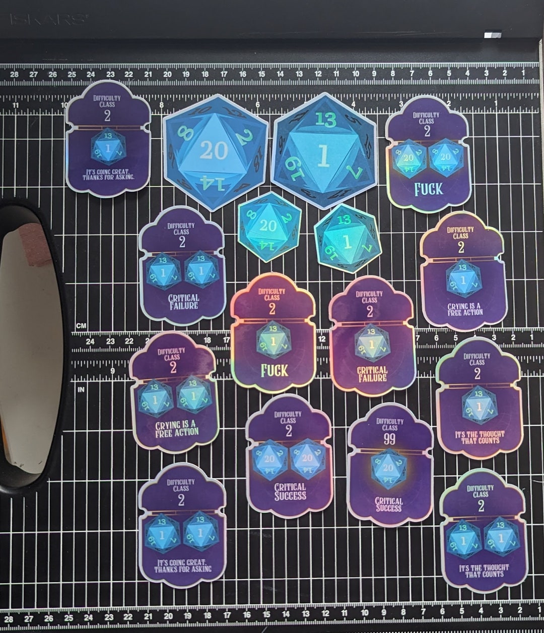 D20 Dice Roll Sticker Bundle | 16 Pack | Bg3 Inspired | Glossy ...