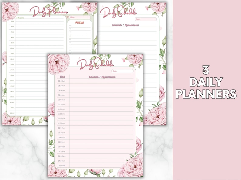 Floral Printable Planner Bundle | Printable to Do List | Daily Weekly ...