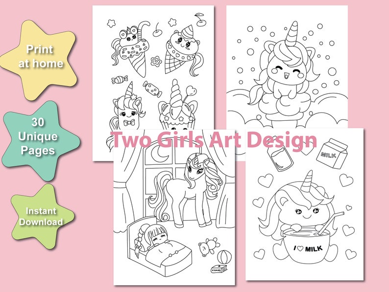 30 Unicorns Printable Coloring Pages for Kids Coloring Page - Etsy