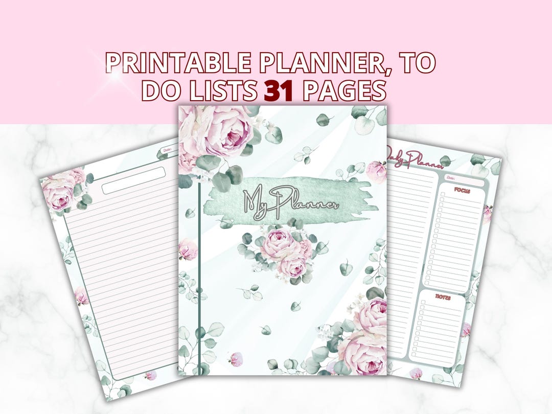 Floral Printable Planner Bundle | Printable to Do List | Daily Weekly ...