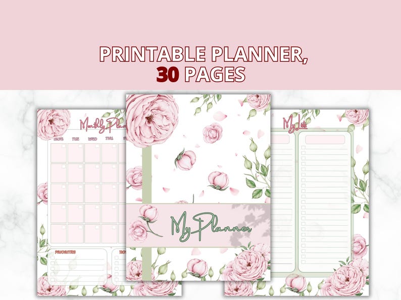 Floral Printable Planner Bundle | Printable to Do List | Daily Weekly ...