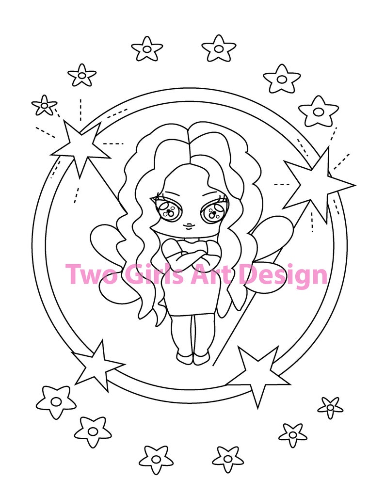 Cute Fairy Printable Coloring Page for Kids Coloring Page - Etsy