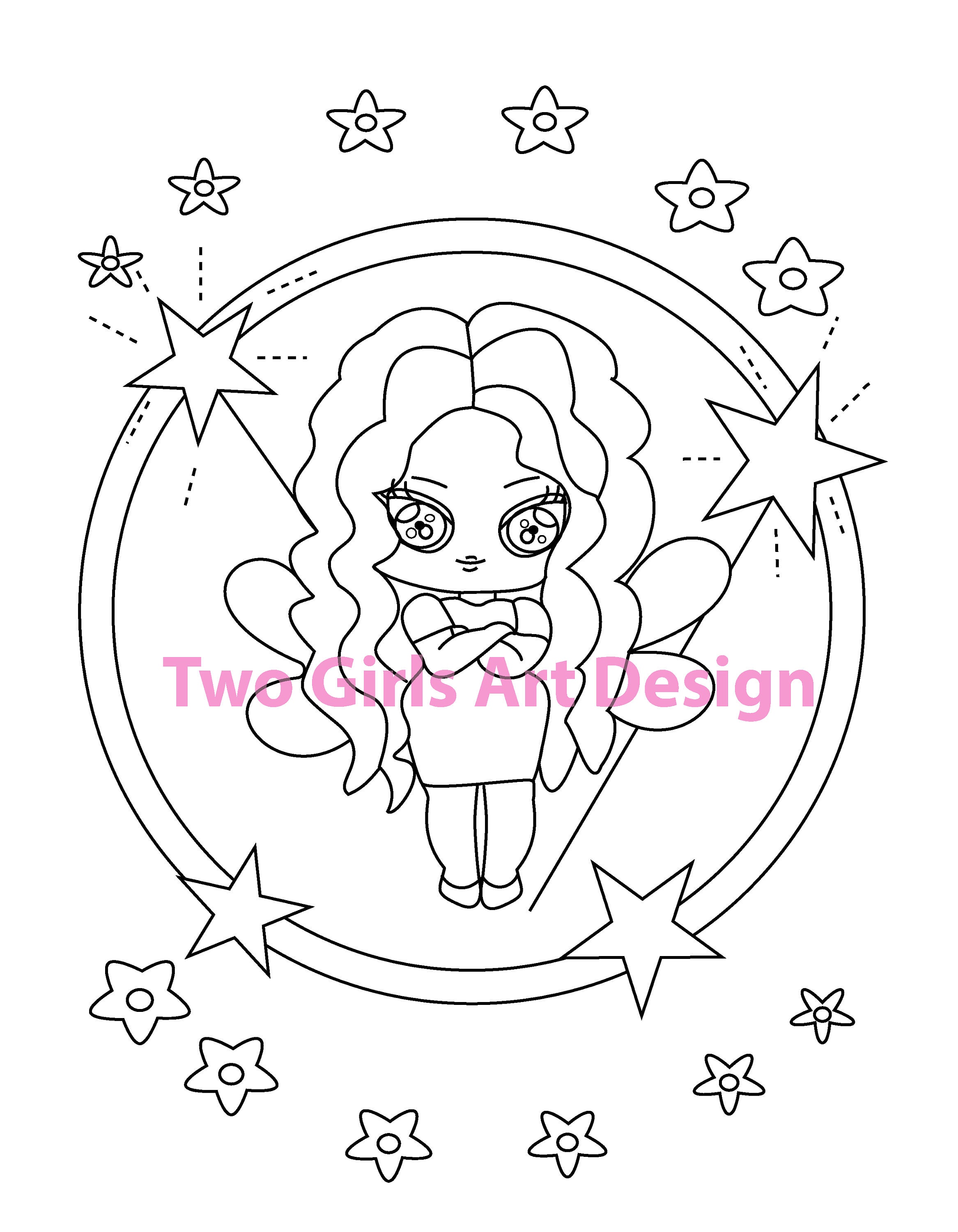 Cute Fairy, Printable Coloring Page for Kids, Coloring Page, Coloring ...
